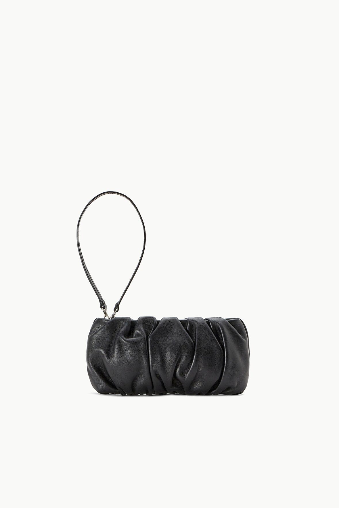 Black Leather Convertible Clutch with Removable Strap - STAUD Official Site