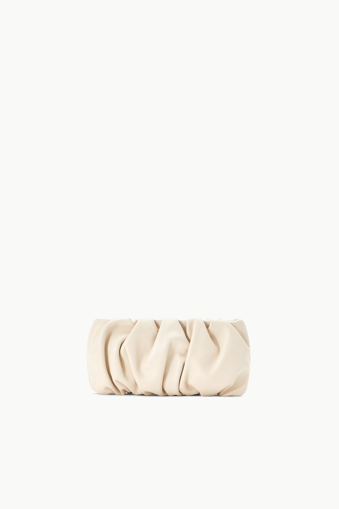 Cream Leather Convertible Clutch with Removable Strap - STAUD Official Site